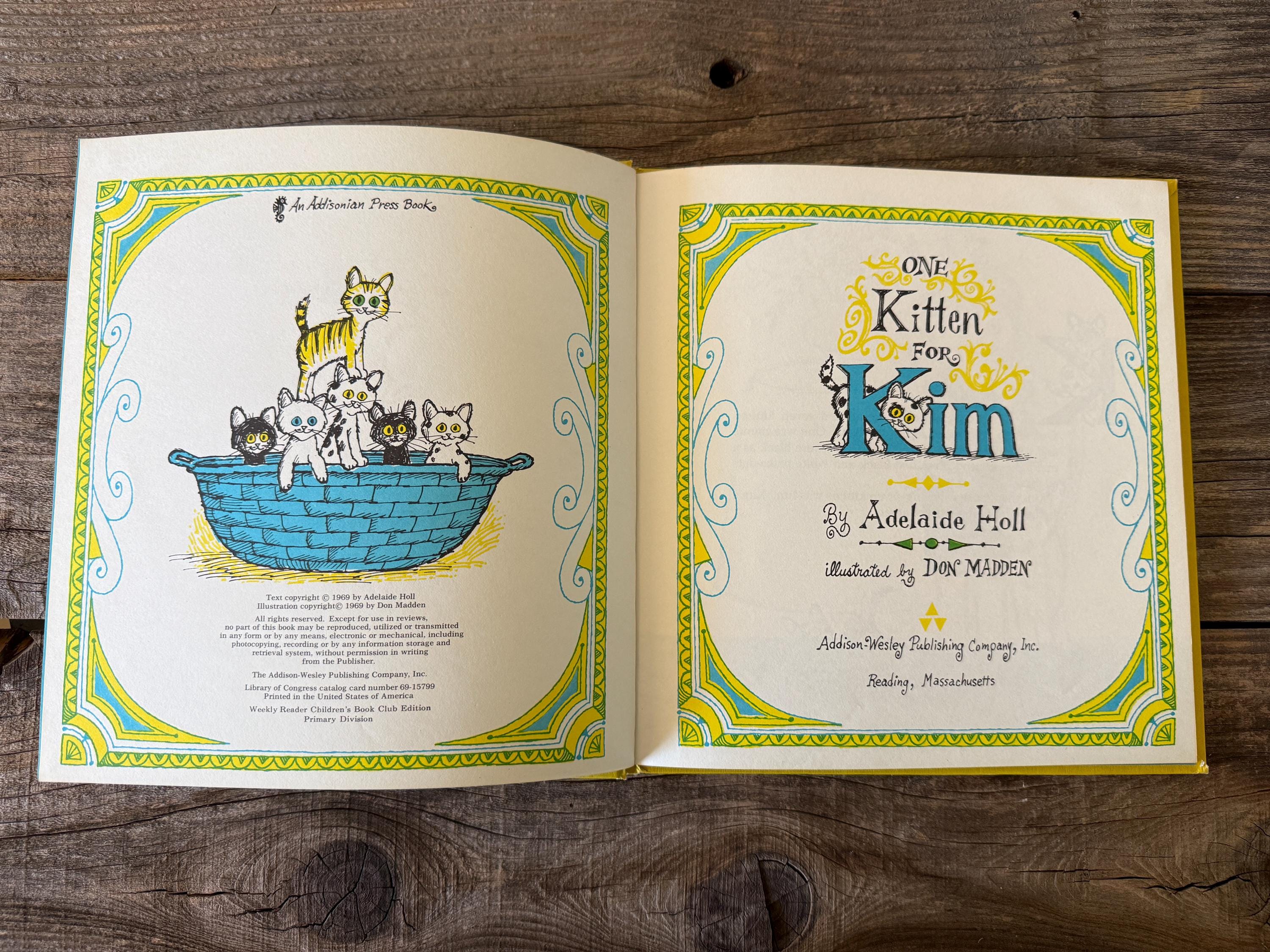 One Kitten for Kim // Adelaide Hall // 1969 Weekly Reader Book - Etsy