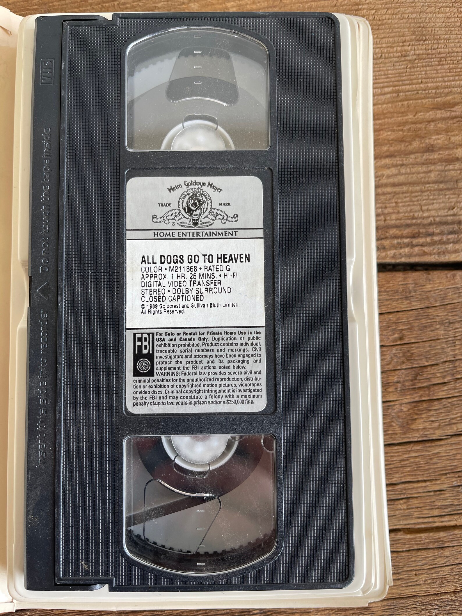 Vintage VHS Movie, all Dogs Go to Heaven // 1989 // Dom De Luise, Burt ...