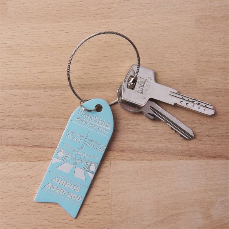 Genuine Aircraft Skin Key Tag - Turquoise - A320 - Etsy