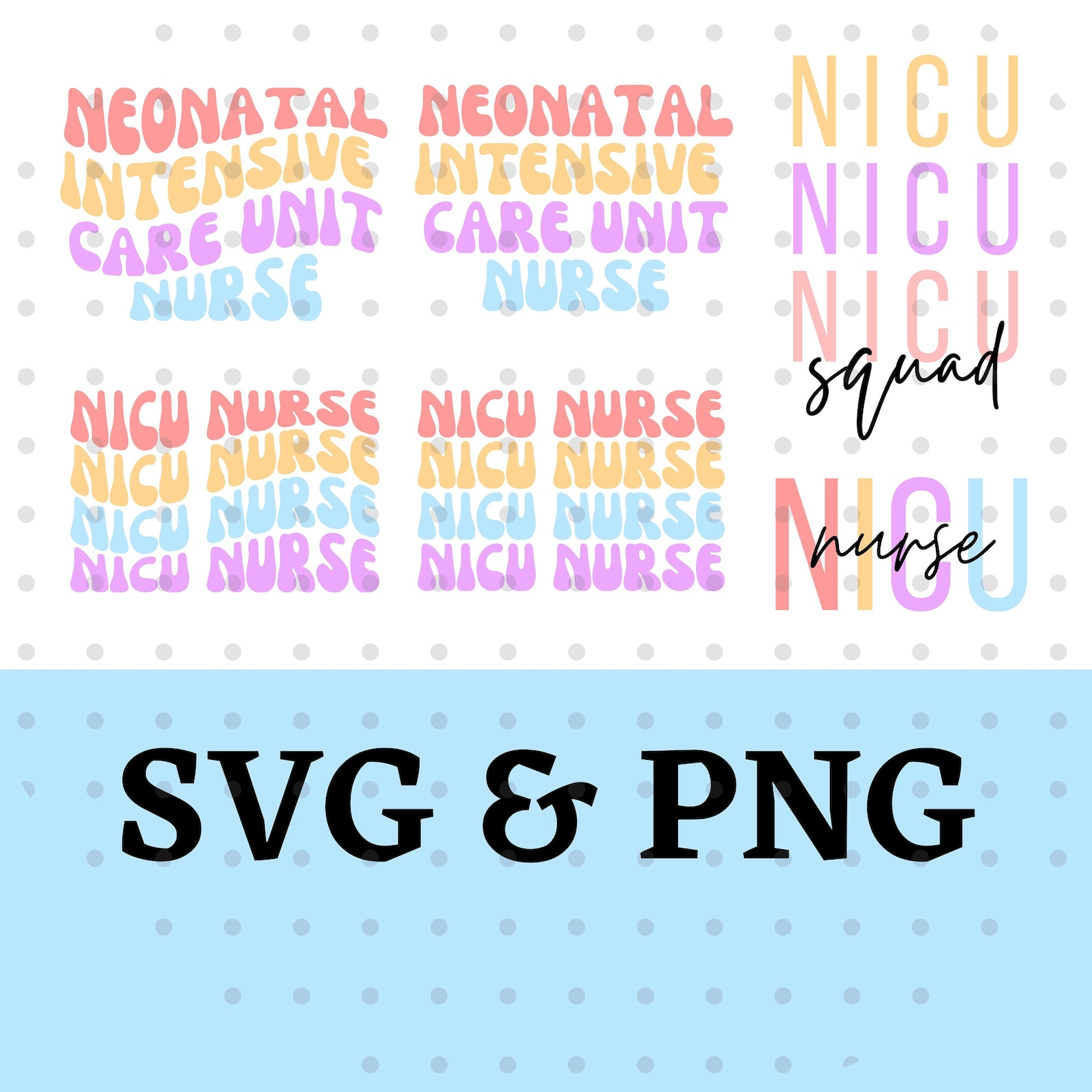 NICU Nurse Png Svg Wavy Retro Font BUNDLE - NICU Nurse - Neonatal ...