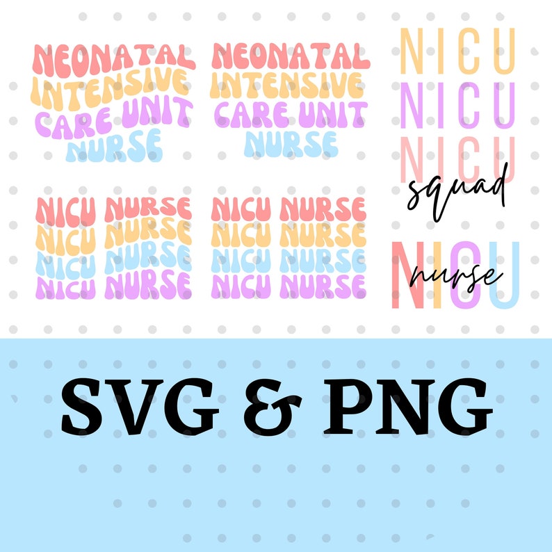 NICU Nurse Png Svg Wavy Retro Font BUNDLE - NICU Nurse - Neonatal ...