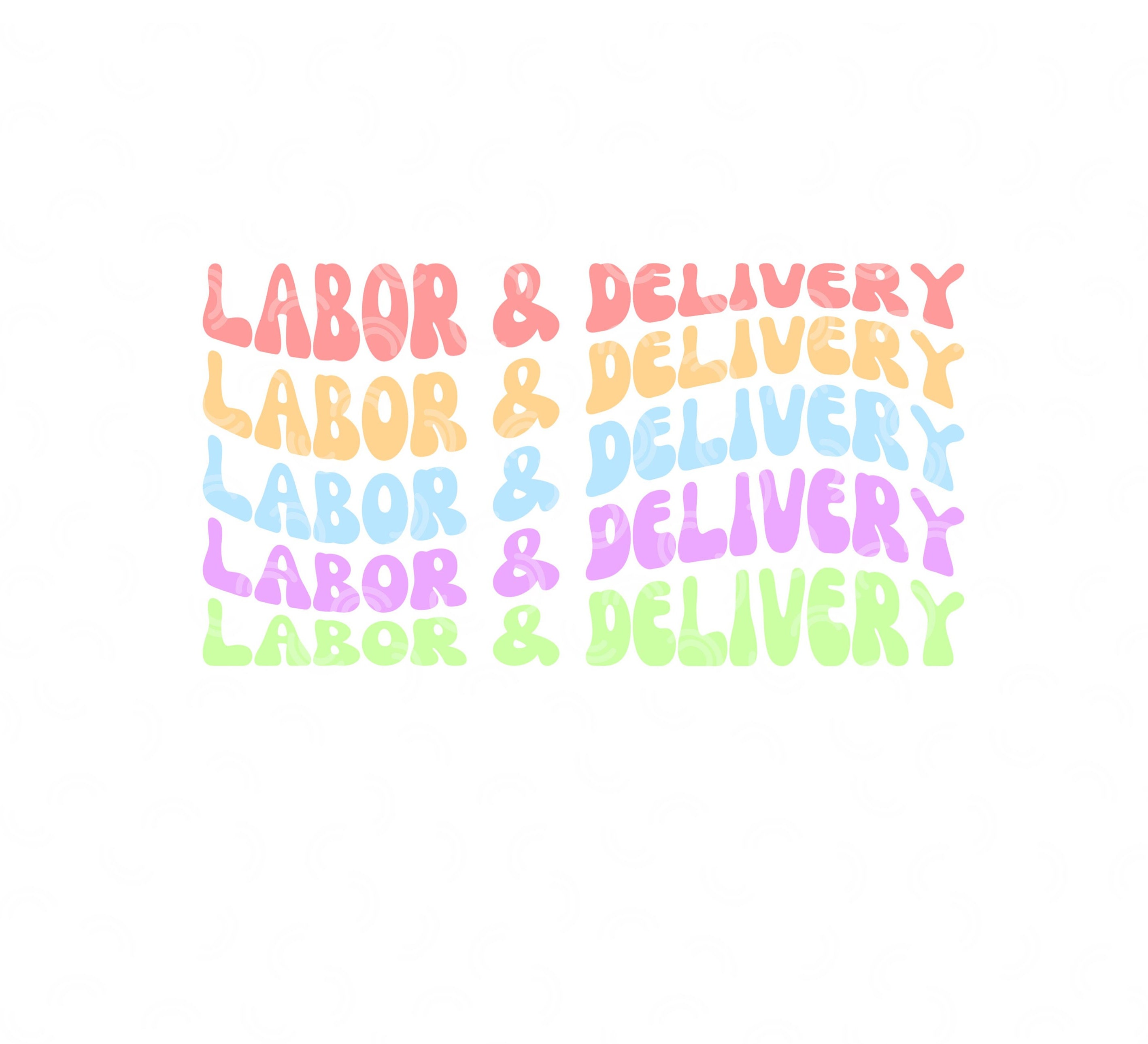 Labor and Delivery Nurse Wavy Retro Font BUNDLE, L&D Nurse Png Svg ...