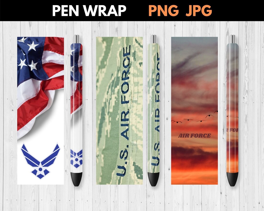 American Air Force Print Glitter Pen Wrap,air Force Pen Wraps, Glitter ...