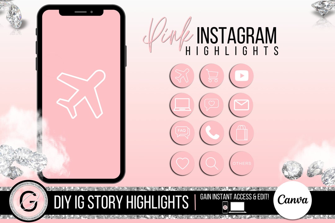Pink Instagram Highlight Covers Instagram Stories Instagram - Etsy