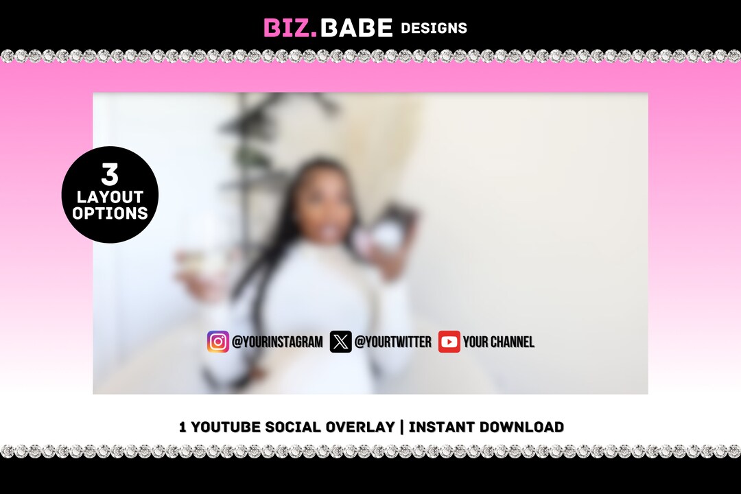 Simple Youtube Social Media Overlay for Instagram, Twitter, Youtube ...