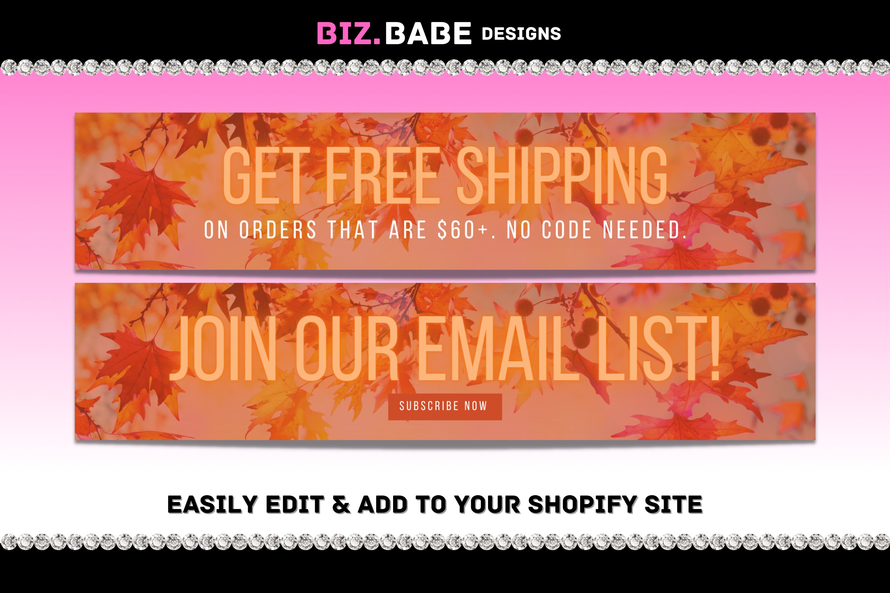 DIY Fall Web Banner Set Canva Templates, Feminine Website Banner Set ...