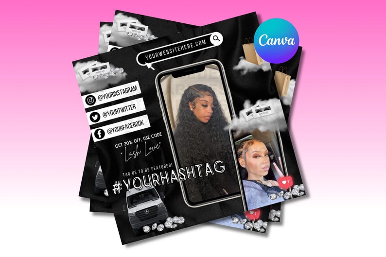 Black Lash Flyer Template | Canva Instagram Design (digital Download ...