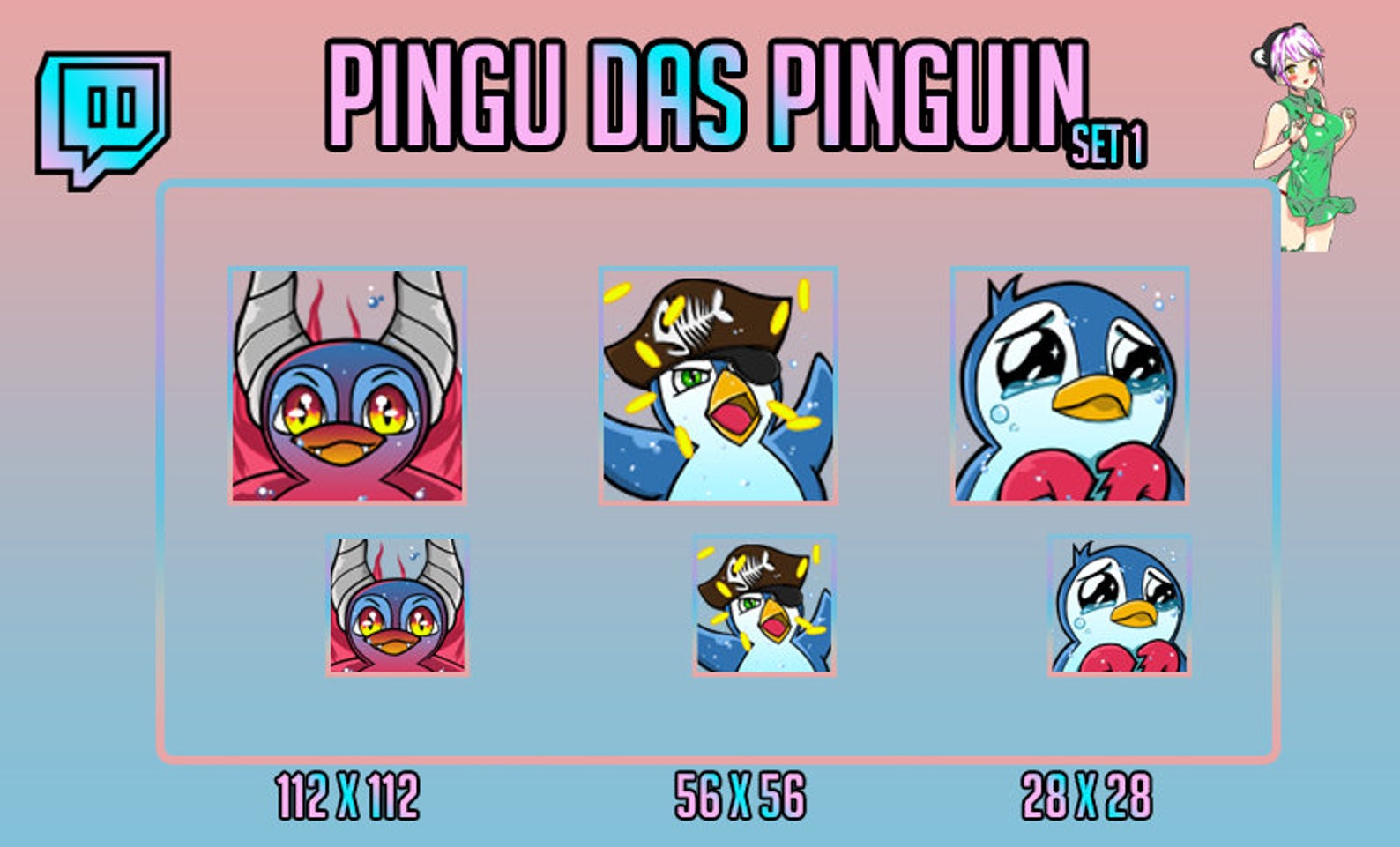 Cute Pingu the Penguin Set 1 Emotes - Etsy