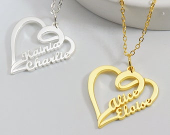 Two Name Necklace - Etsy