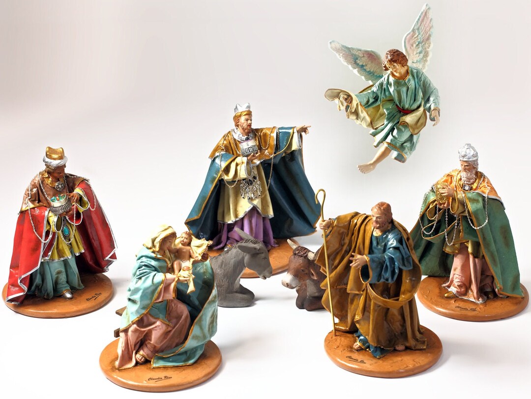 Nativity Scene Colored in Papier-mâché - Etsy