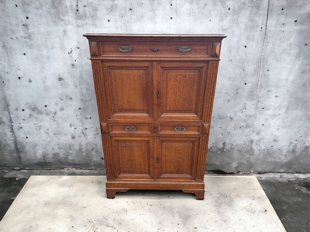 Antique Vertiko Highboard Linen Cabinet 100x152x47cm - Etsy