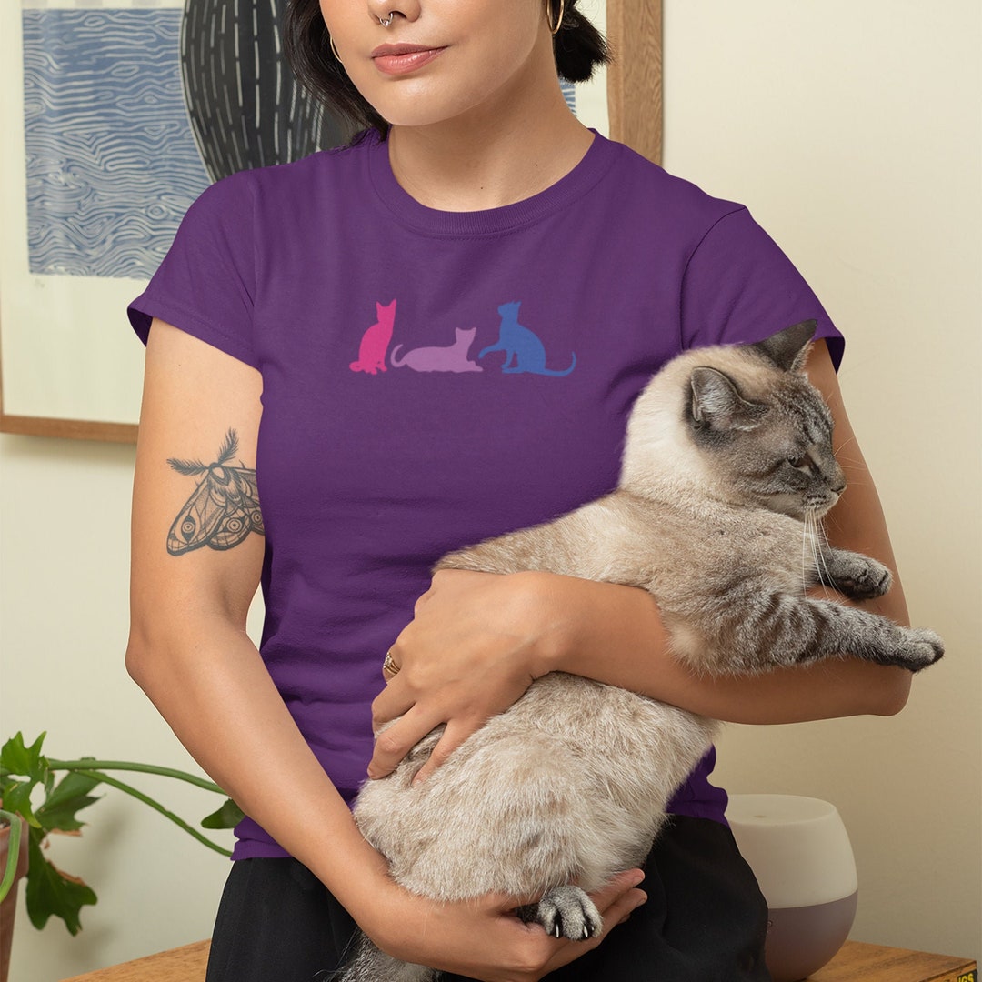 Bi Pride Cat Silhouettes Bisexual Pride Pink Purple Blue - Etsy