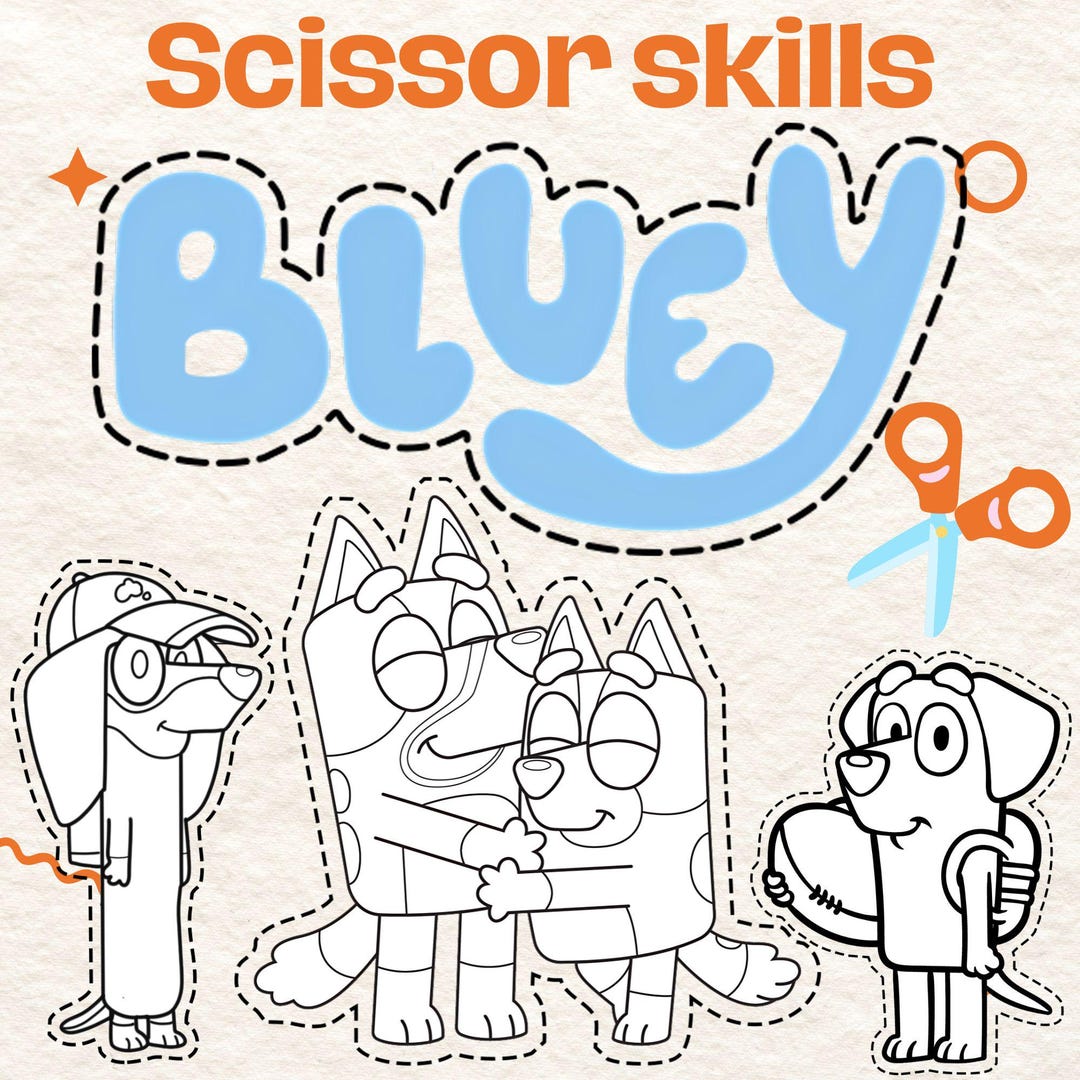 Bluey-inspired Scissor Skills Activity Pack for Kids – Preschool Fine ...