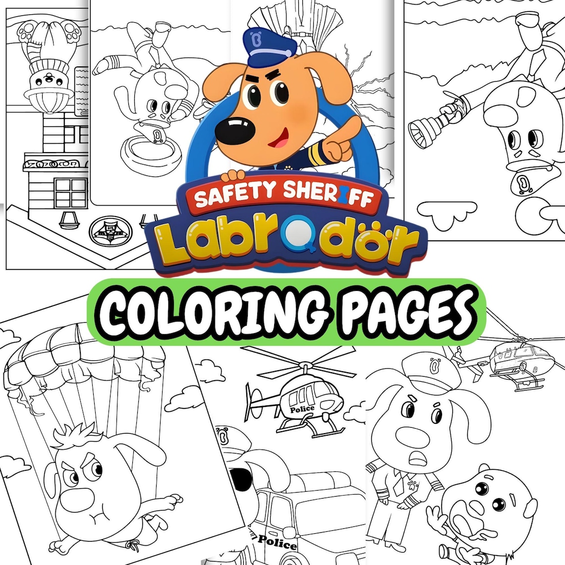 Sheriff Labrador Coloring Pages – Police Dog Activity Book (PDF) - Etsy