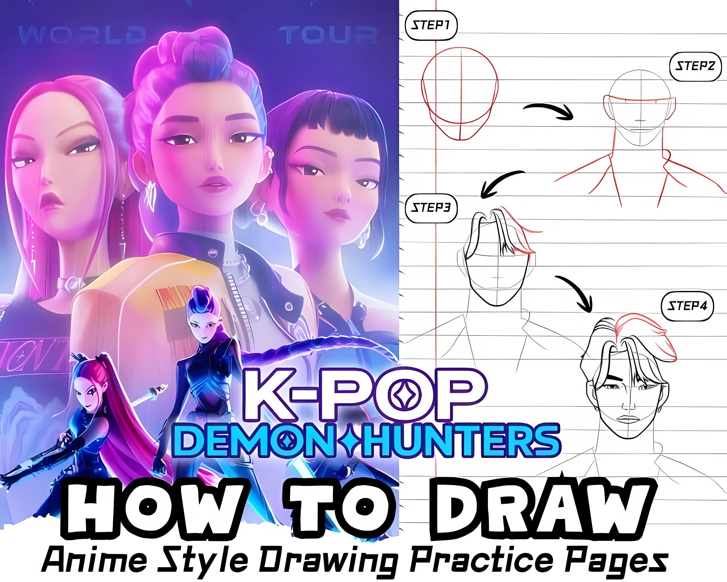 Kpop Demon Hunters Drawing Guide | Anime Art, Step-by-step (digital ...
