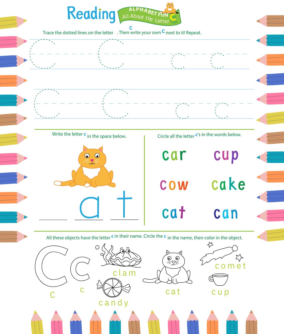 Alphabet Tracing ABC Activity Worksheets for Kids, Printable Sheets - Etsy