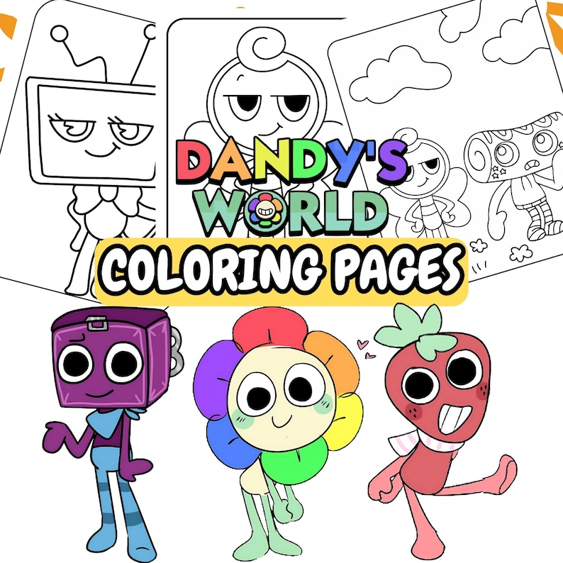 Dandy's World Roblox Coloring Pages, Horror Game Birthday (digital PDF ...