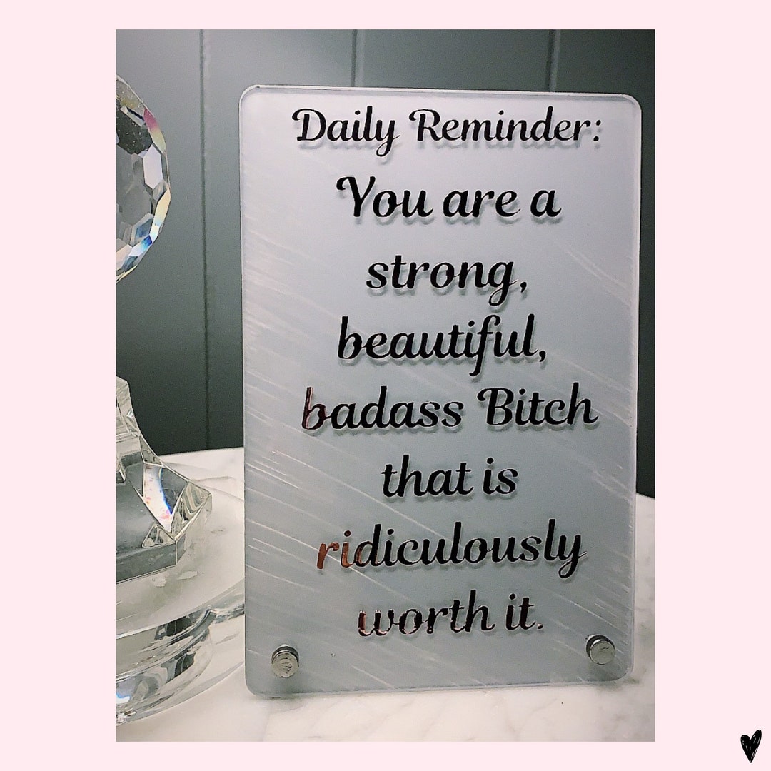 Daily Reminder Motivational Acrylic Sign - Etsy