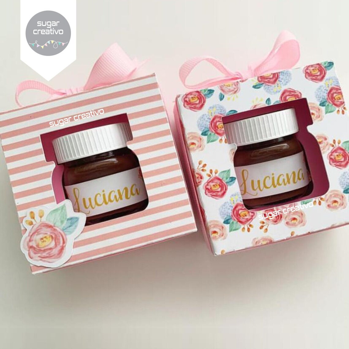 File Cut Template Mini Nutella Box With Window Favor Box Etsy
