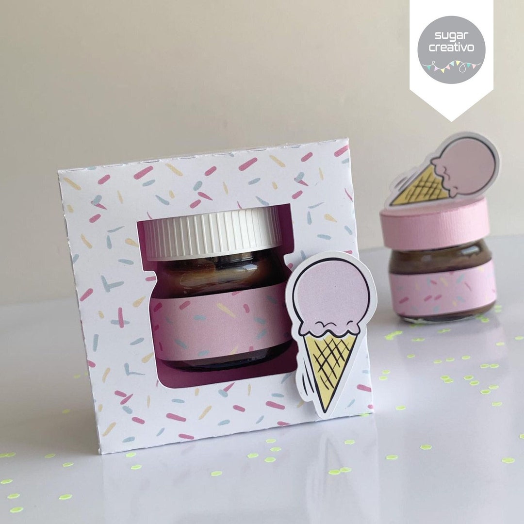 SUGAR Templates Mini Nutella Box With Window, 0.88oz / 25gr - Favor Box ...