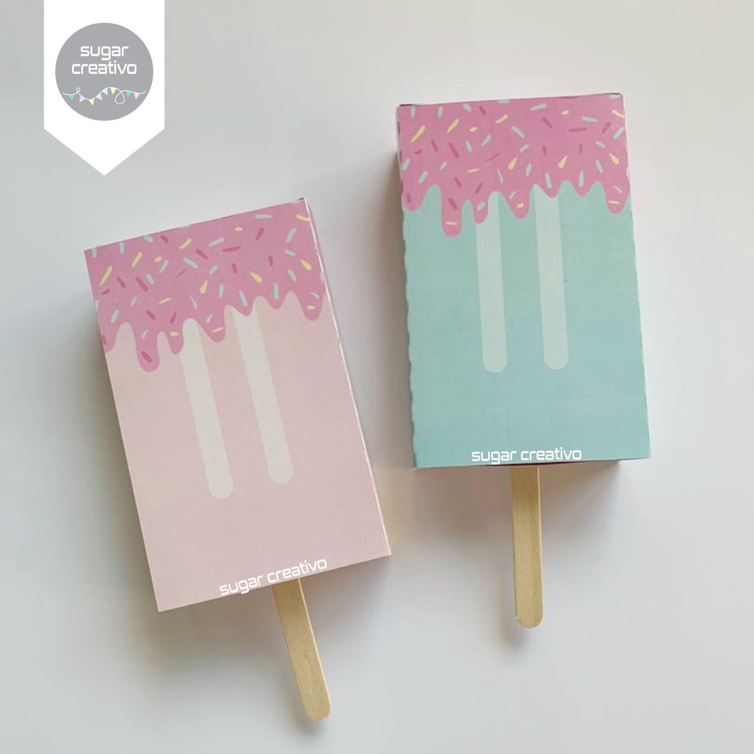 Template Cut File, Ice Cream Popsicle Box, Favor Box Silhouette Studio ...
