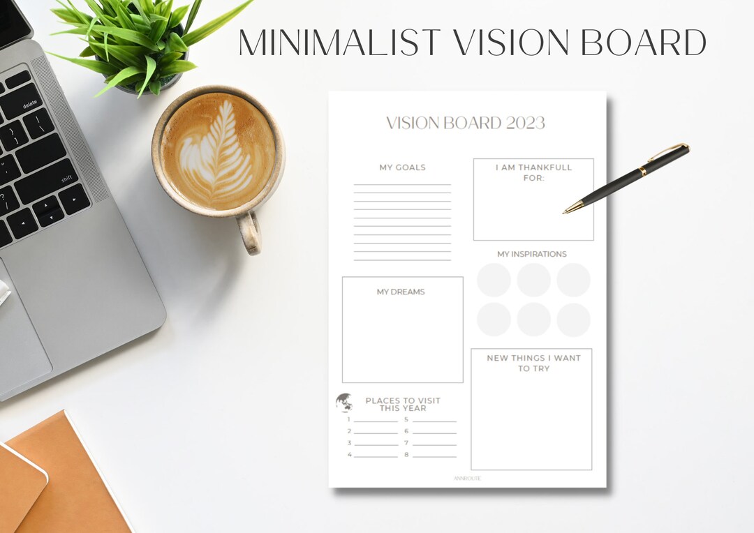 Simply Planner Visual Board for 2024, Minimal Digital Printable Planner ...