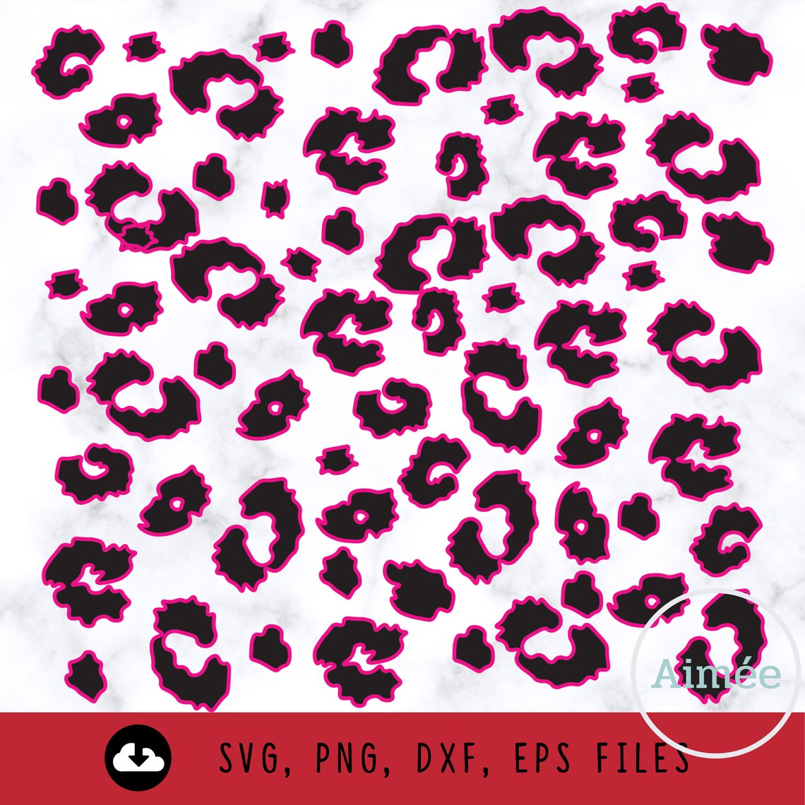 Fuzzy Leopard Print with Offset Svg Cheetah Print Animal | Etsy