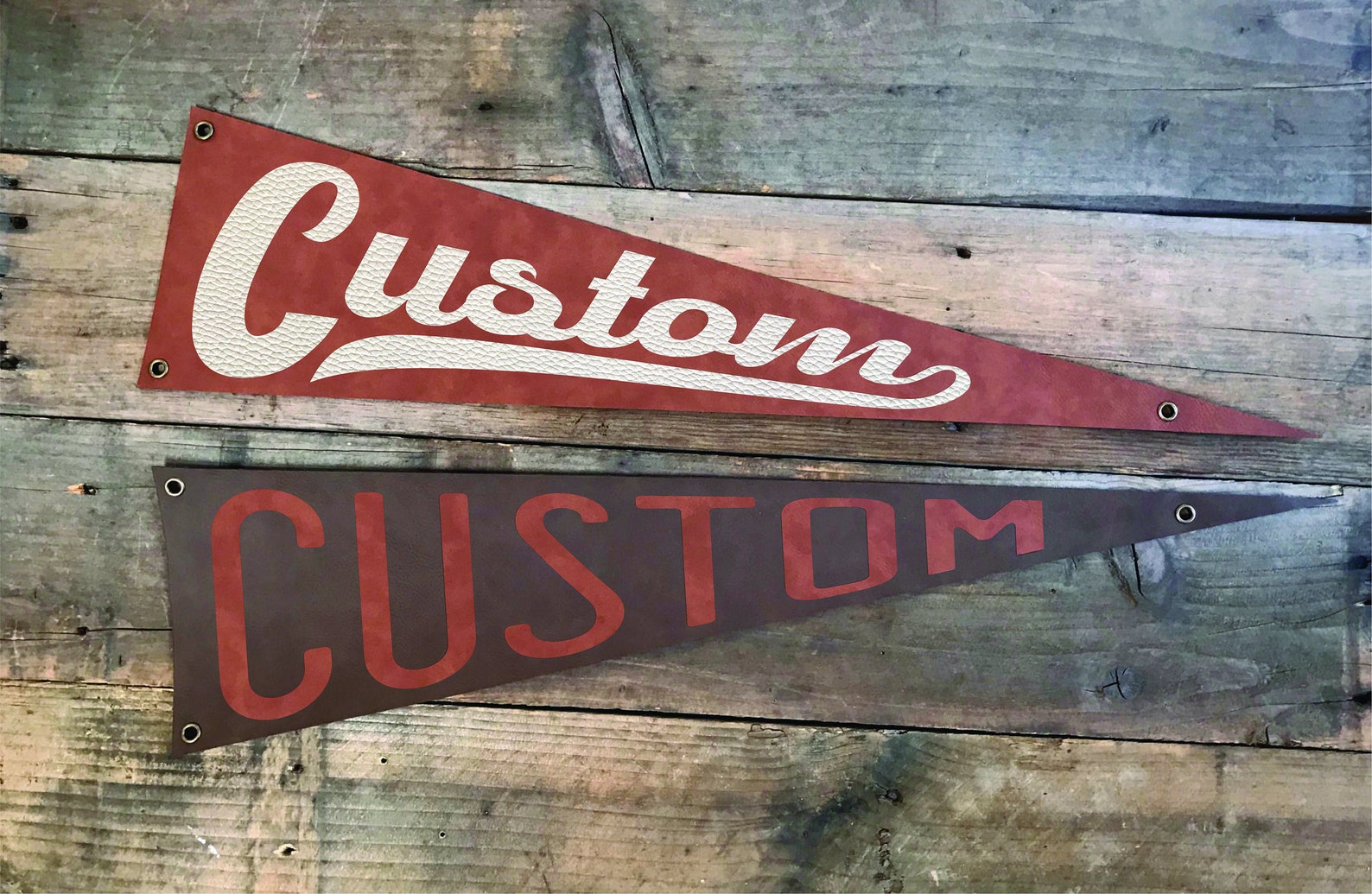 Custom 24 Leather Pennant Flag Banner Personalized - Etsy