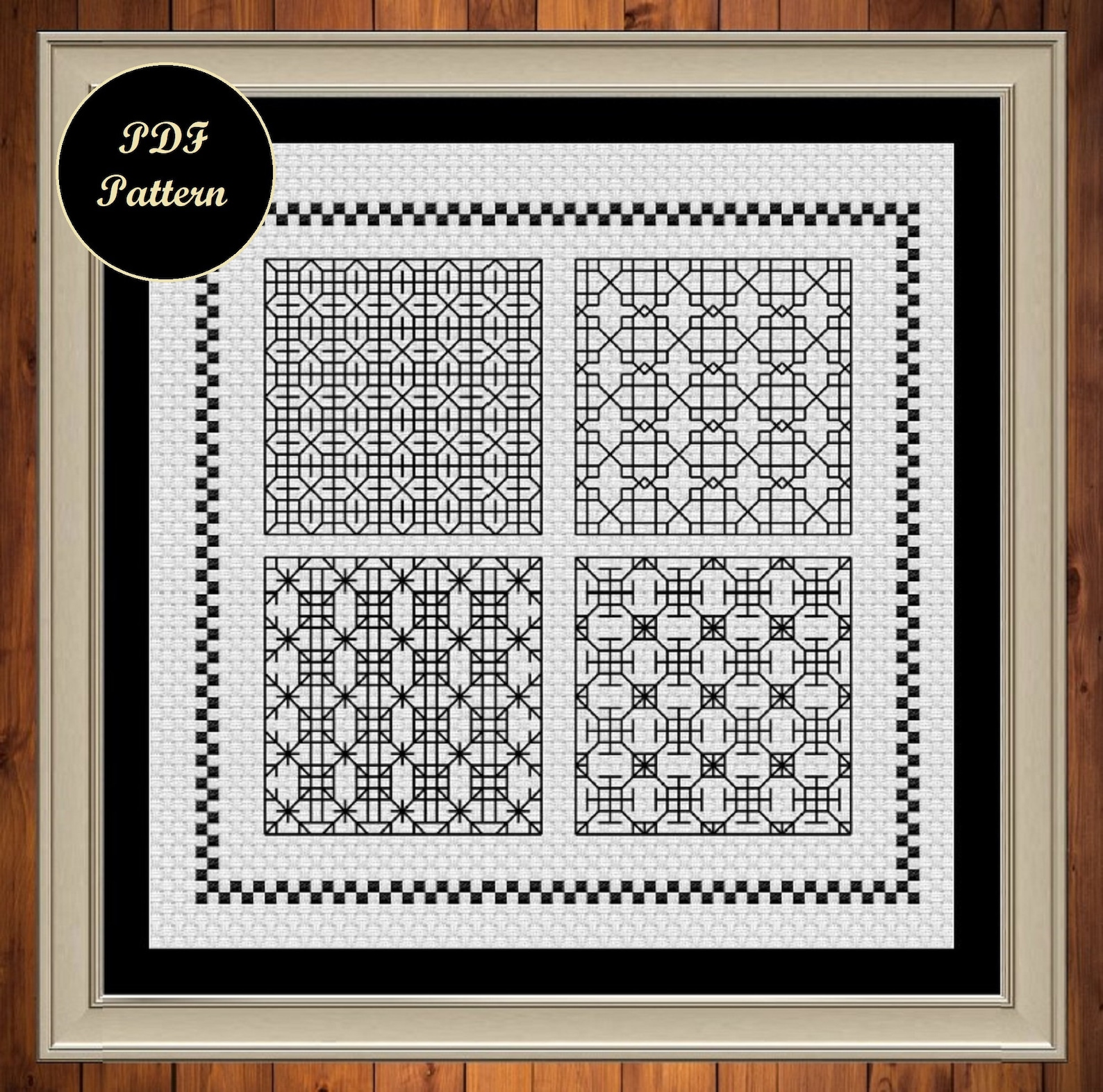 Blackwork Sampler Cross Stitch Pattern Instant Download PDF Document - Etsy