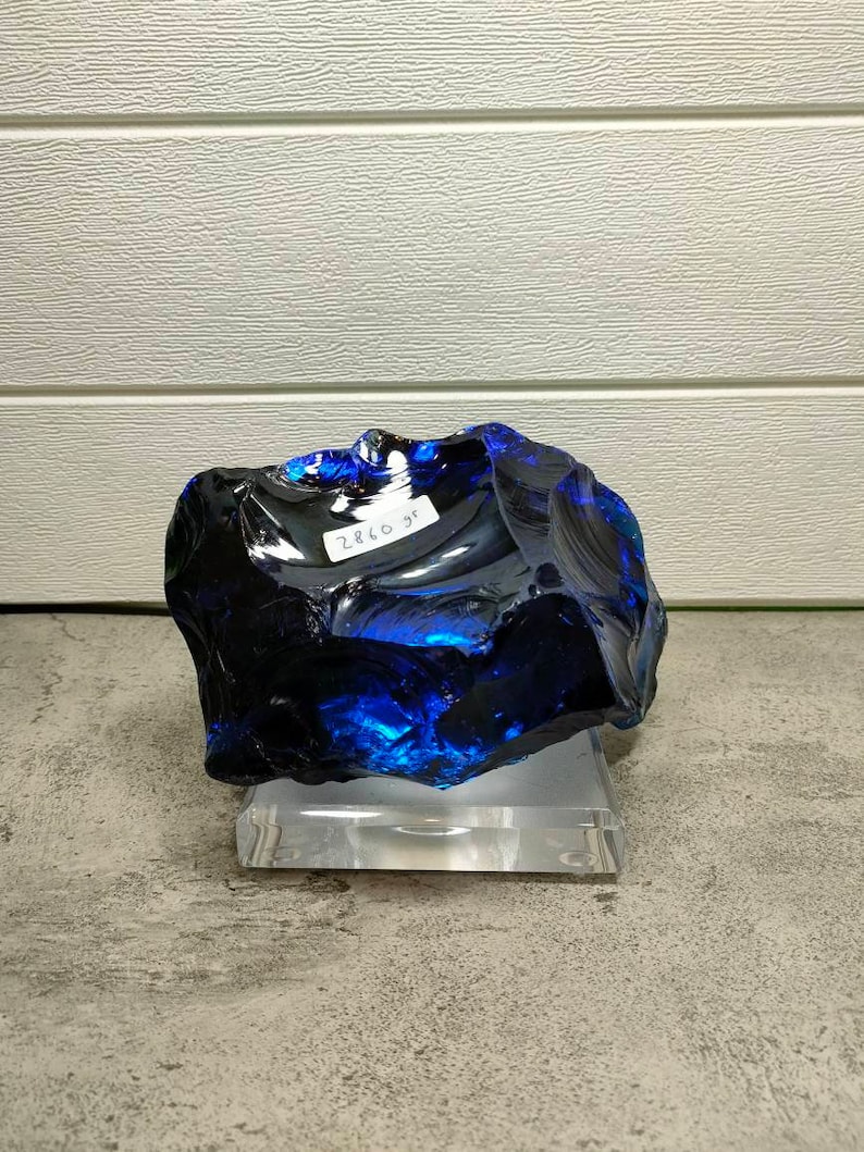 Light of Raw Andara Crystal Dark Blue 2860gr With Base Lamp - Etsy