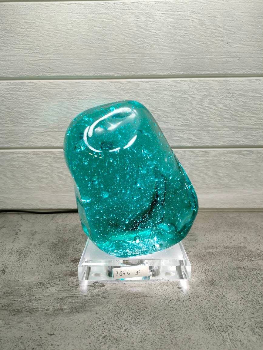 Light of Polished Andara Crystal Aqua Blue Hubble 3886gr With Base ...