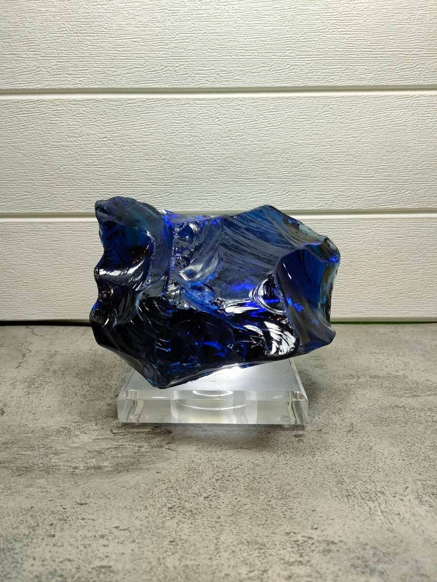 Light of Raw Andara Crystal Dark Blue 2860gr With Base Lamp - Etsy