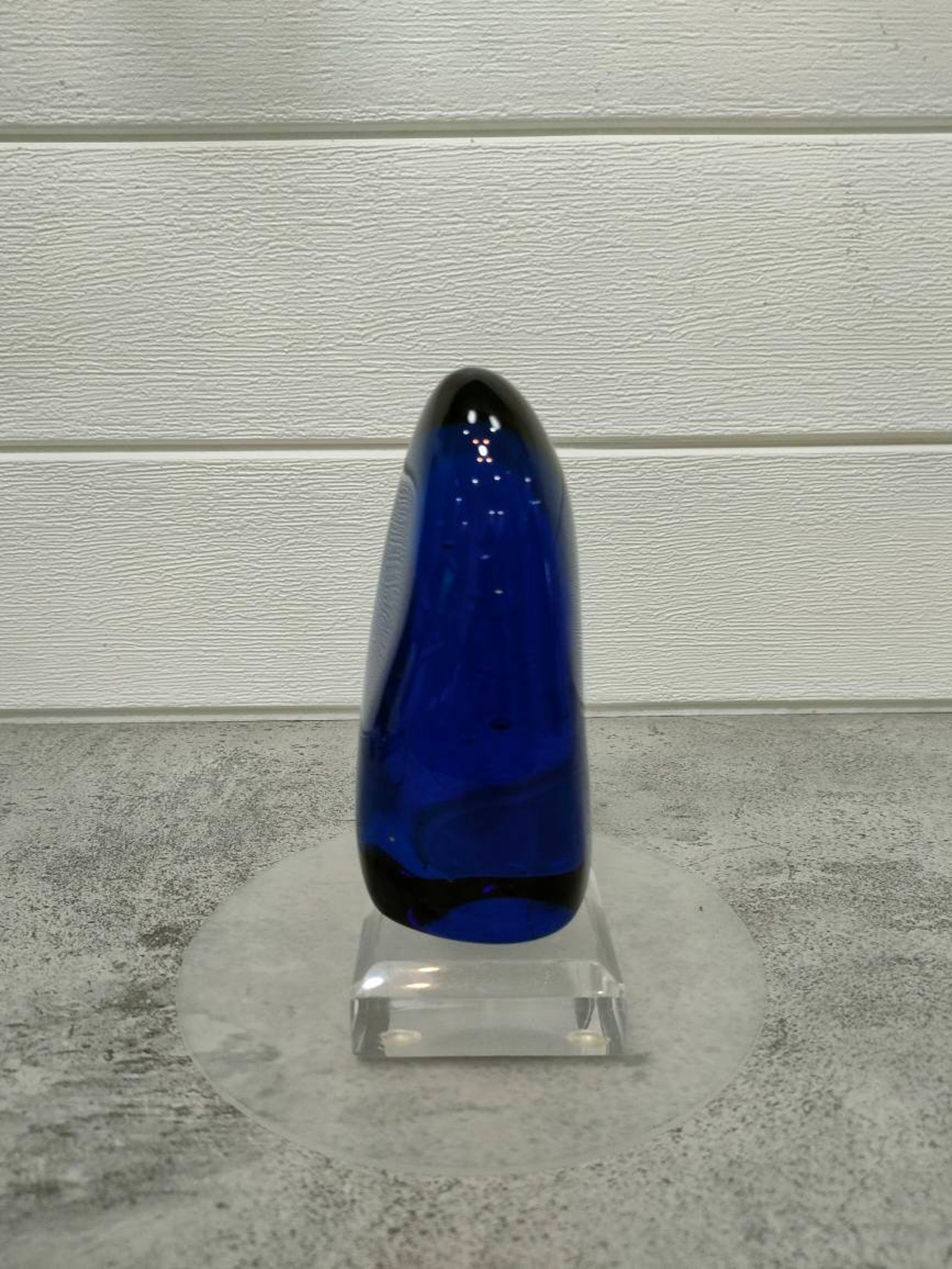 Polished Andara Crystal Deep Ocean Blue 760gr With Base for Display or ...
