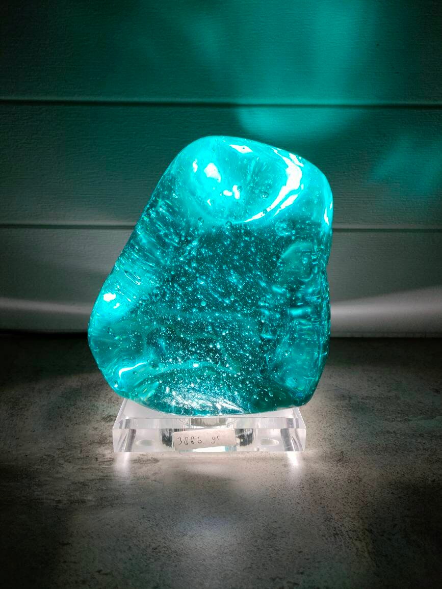 Light of Polished Andara Crystal Aqua Blue Hubble 3886gr With Base ...