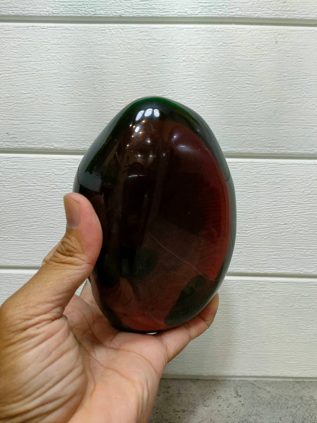 Natural Form Polished Andara Crystal Dark Tea Brown 1600gr With Base ...
