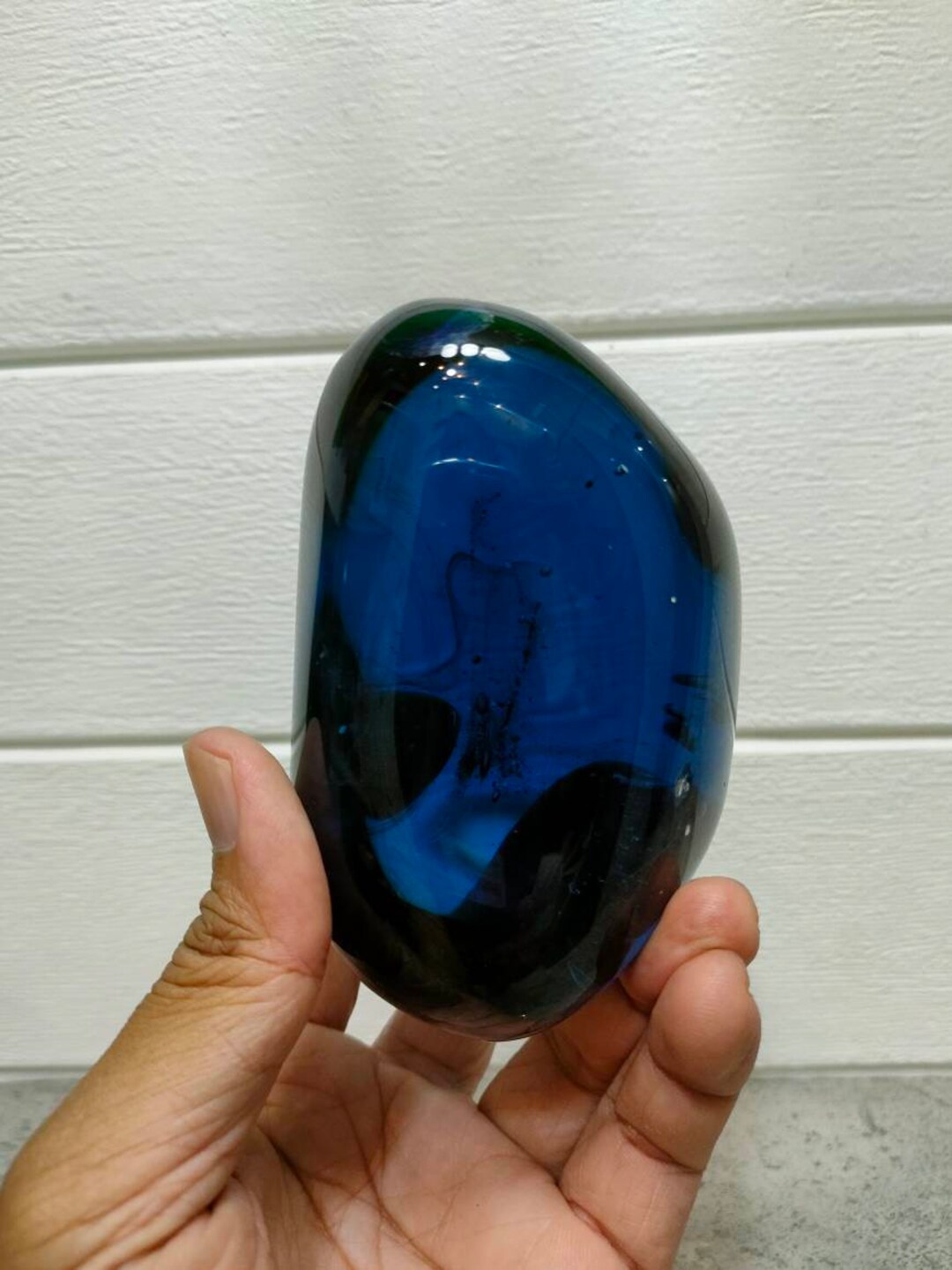 Natural Form Polished Andara Deep Ocean Blue 713gr With Base for ...