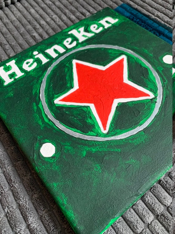 Heineken Hand Painted Canvas | Etsy