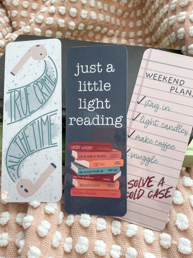 True Crime Bookmarks Bookmark Set Cute Bookmark Unique - Etsy