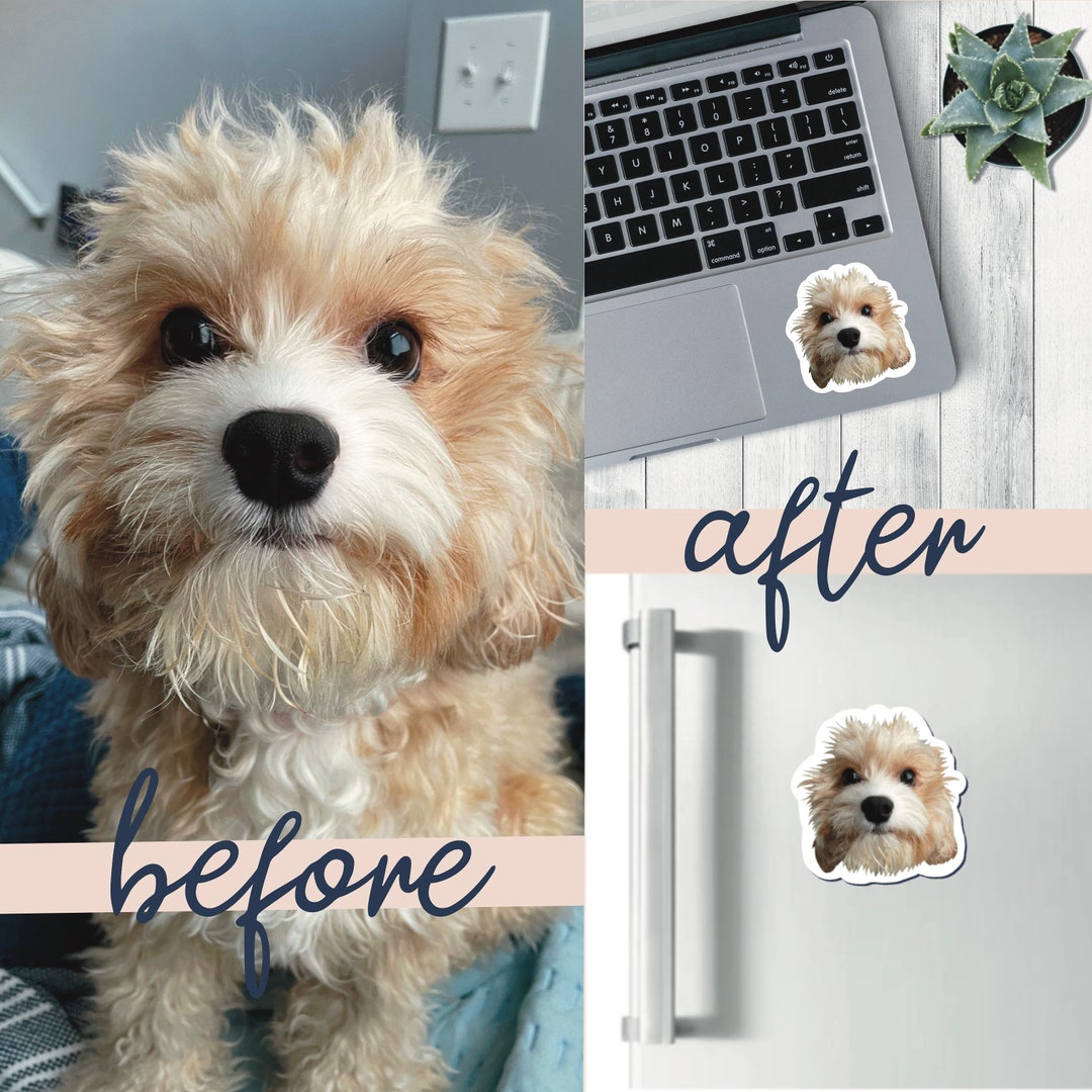 Custom Dog Sticker, Custom Pet Stickers, Car Magnet, Custom Fridge ...