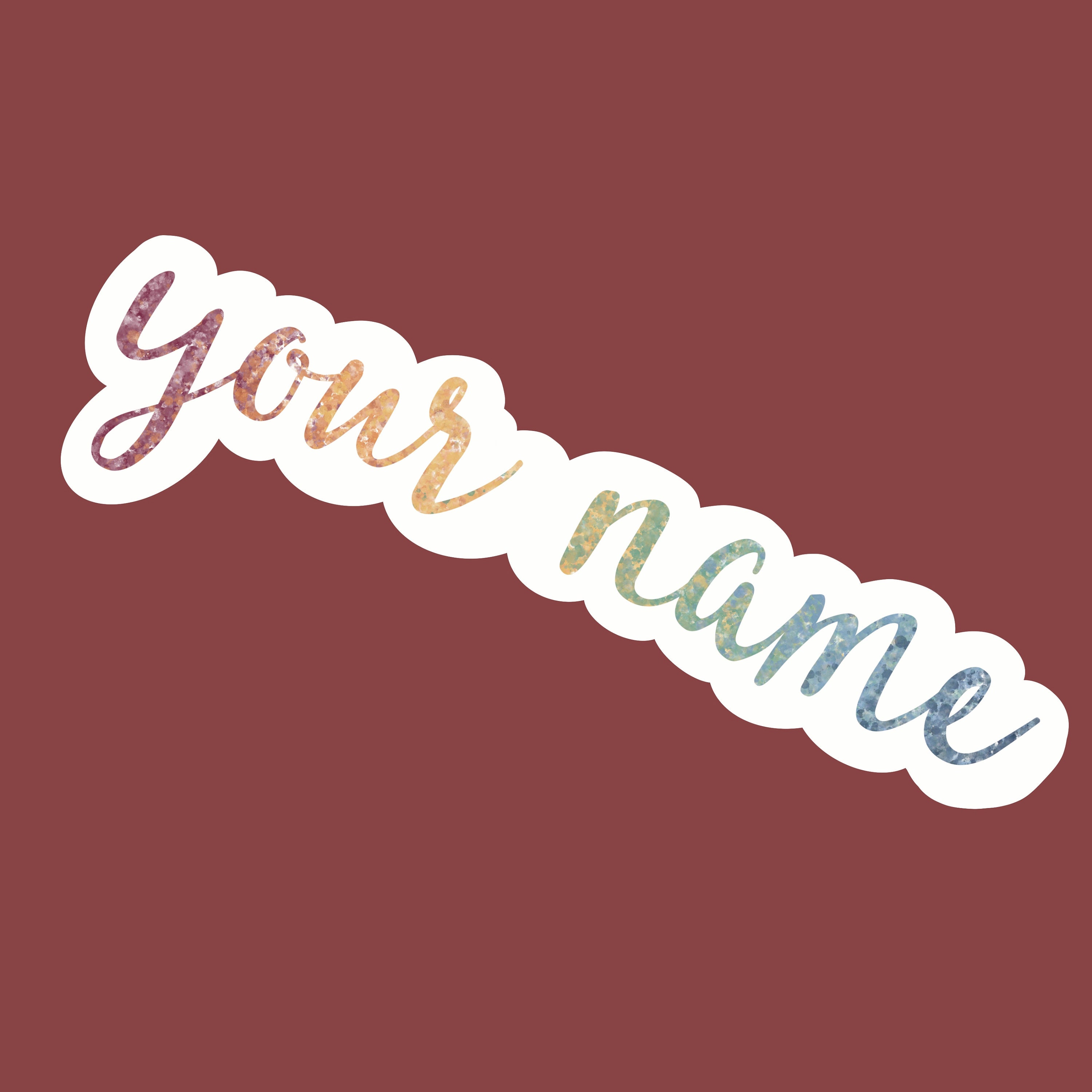 Custom Made Rainbow Cursive Name Sticker Phone Case | Etsy