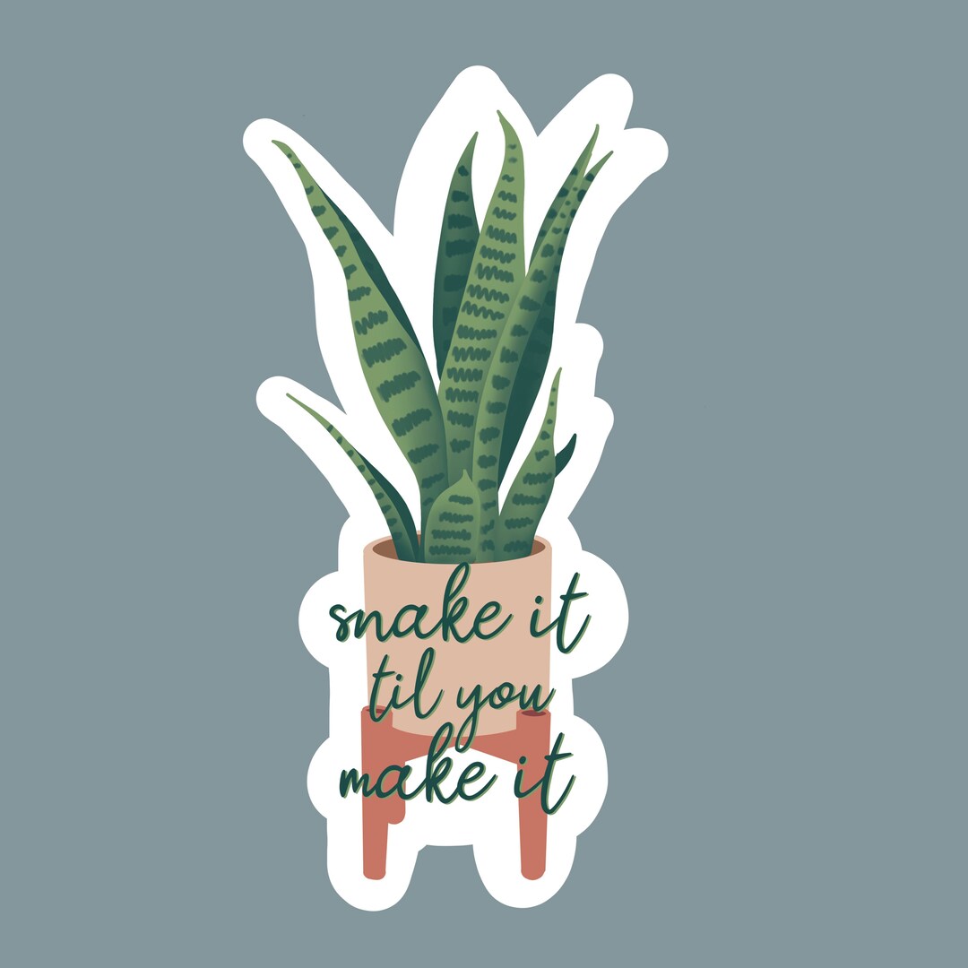 Snake Plant Sticker Crazy Plant Lady, Botanical Stickers, House Plant ...