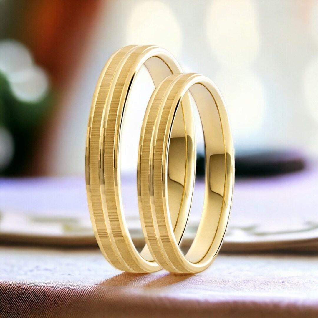 Very Modern K14 Gold Wedding Band. Handmade and Custom Made Wedding ...