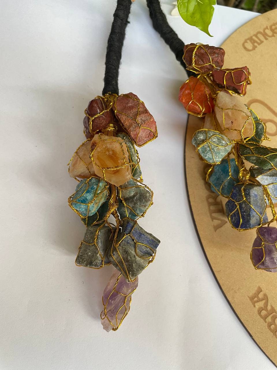 Natural Stone Seven Chakra Hanger for Money and Evil Eye Protection ...