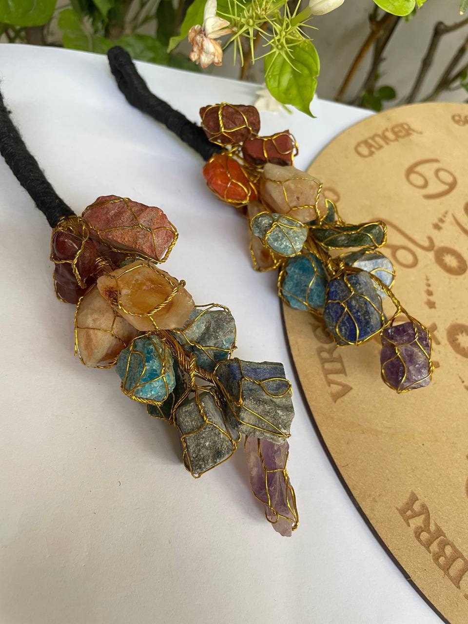 Natural Stone Seven Chakra Hanger for Money and Evil Eye Protection ...