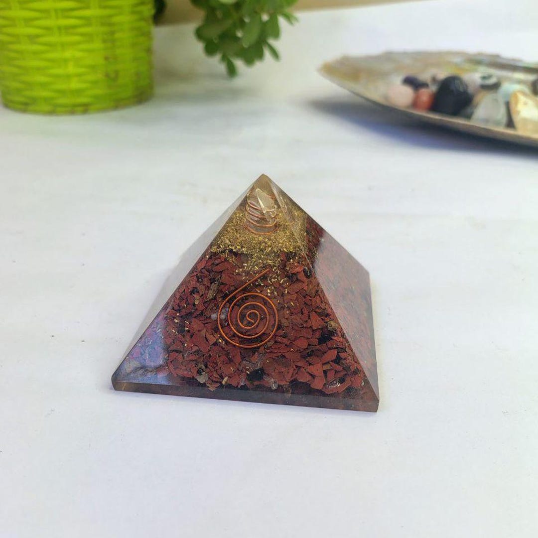 Red Jasper Pyramid 2 Inch | Grounding Crystal Pyramid for Strength ...