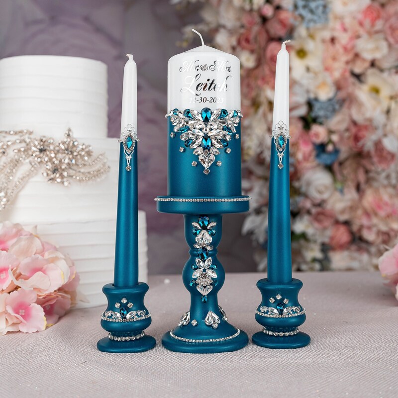 Teal Candle - Etsy