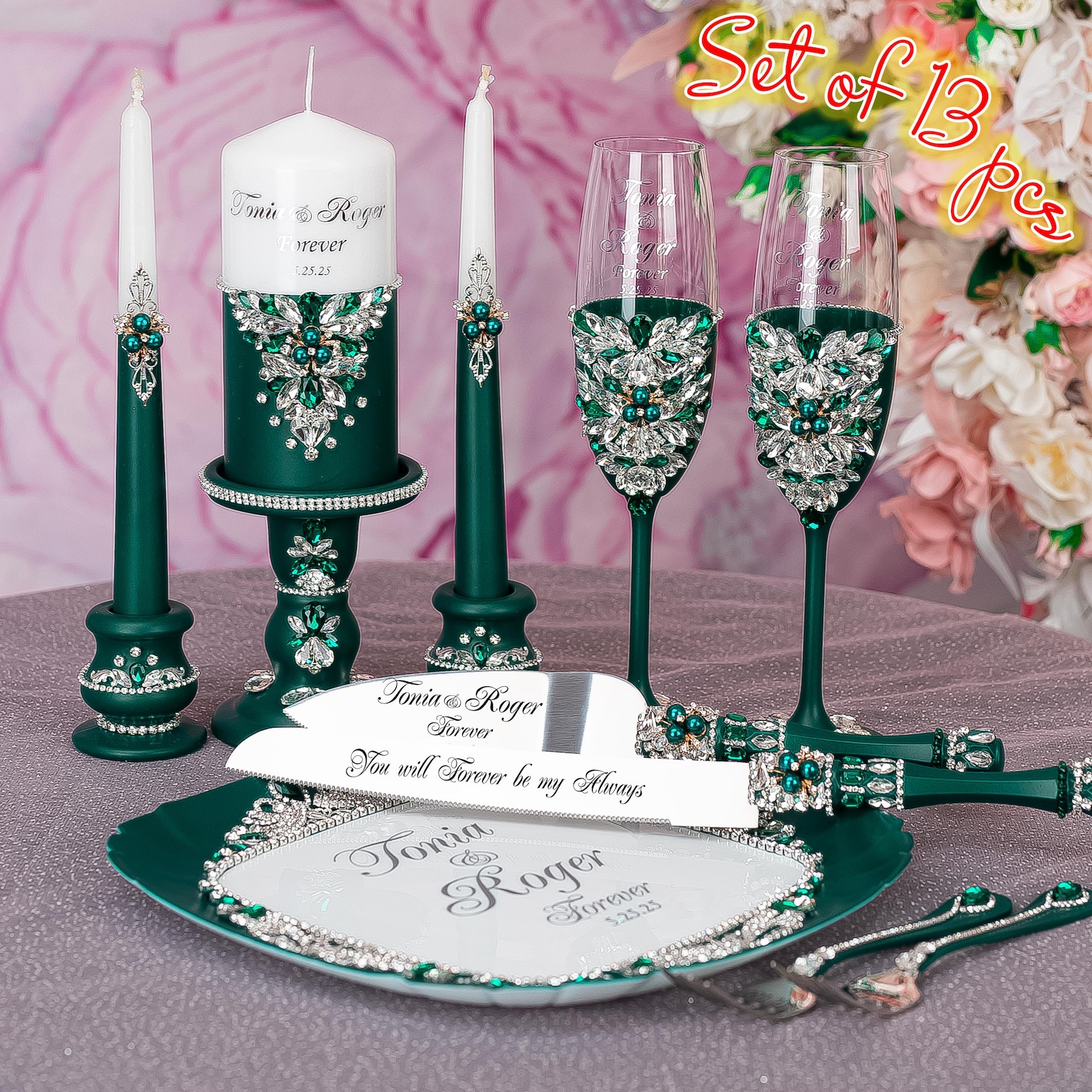 Green Wedding Decorations, Emerald Green Wedding Sets, Emerald Green ...