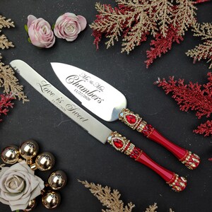 Red Wedding Cake Cutting Red Wedding Flutes, Red Wedding Glasses, Red ...