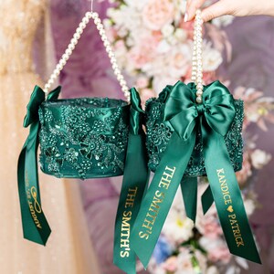 Green Ring Bearer Pillows, Personalized Green Wedding Ring Bearer ...