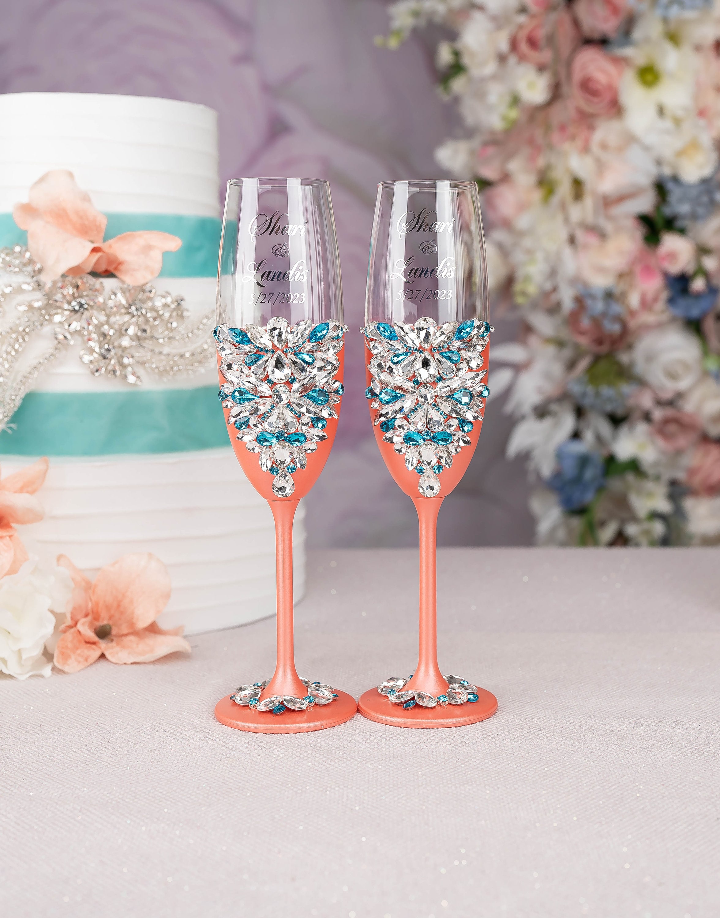 Turquoise And Coral Wedding